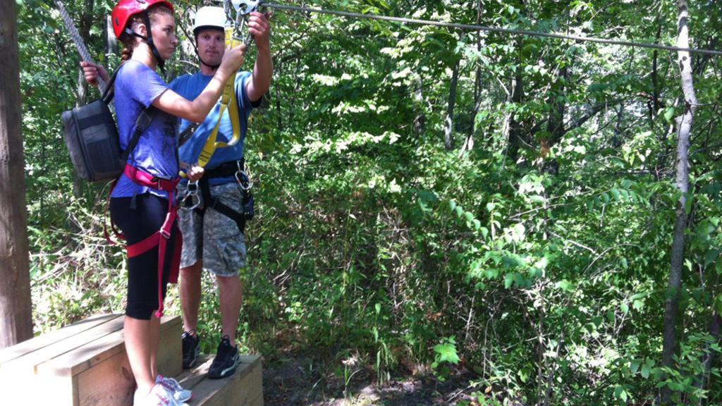 Zip-lining in the Chicago area