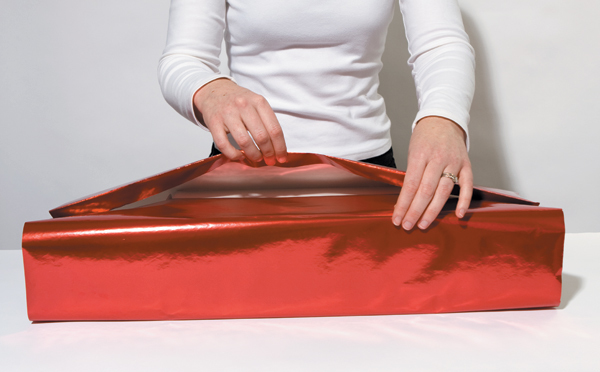 Wrap a gift using just two pieces of tape