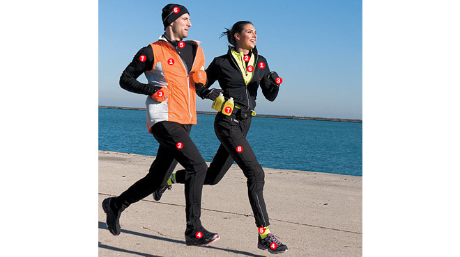 Running gear for cold-weather jogging and fitness