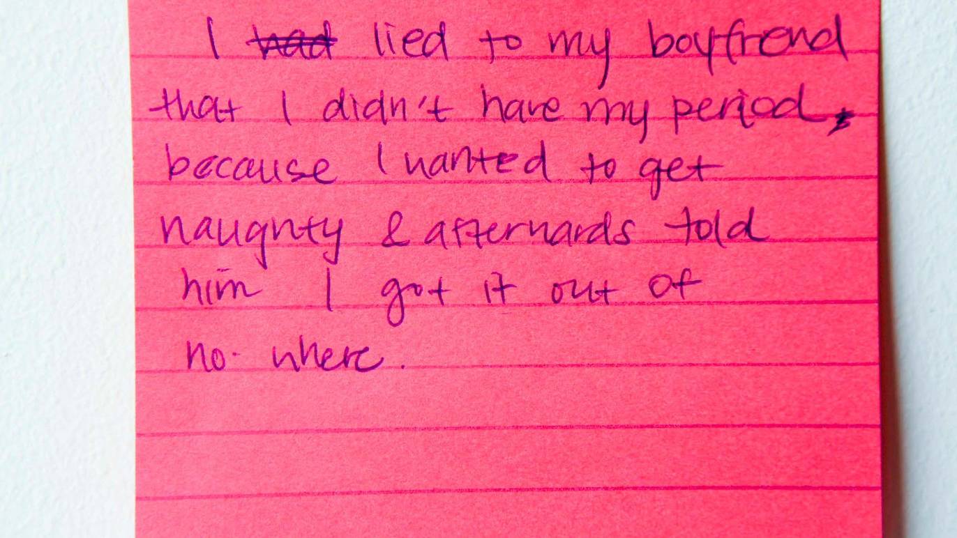 Sticky-note confessions: What's the biggest lie you've ever told?