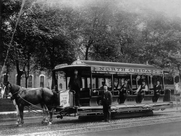 Vintage photographs of Chicago "L" trains and buses - slideshow
