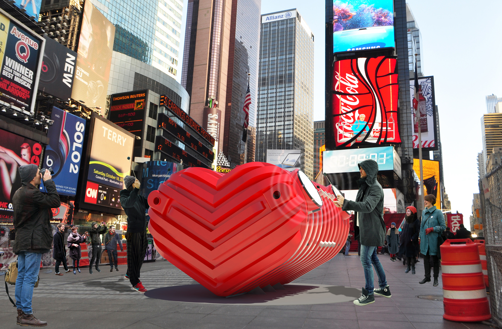 Time’s Square beating-heart installation is unlikely to be still on ...