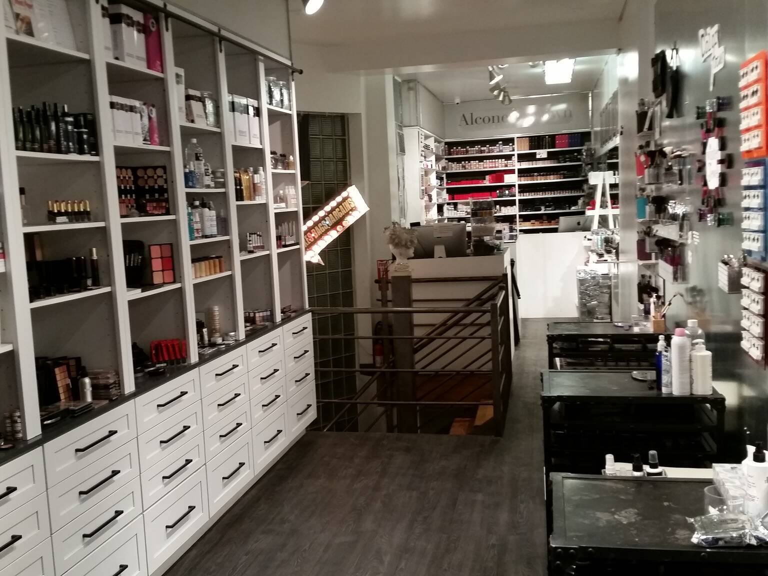 At a beauty supply store in NYC, find makeup, soaps and scents