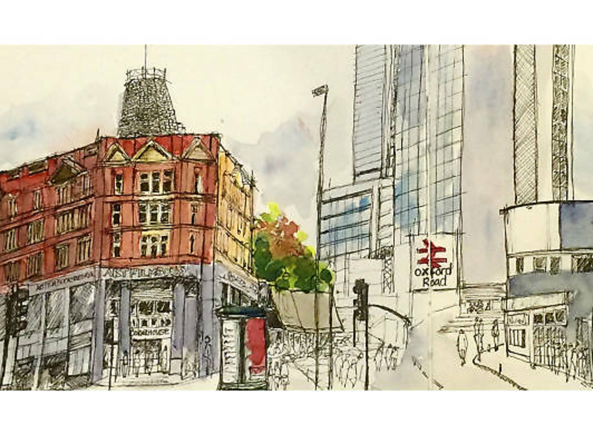 Liz Ackerley's Scribble My Street drawings of Manchester