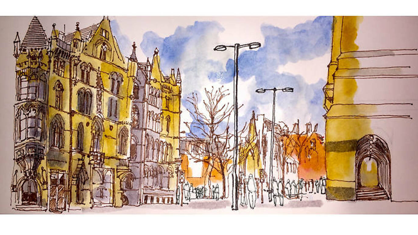 Liz Ackerley's Scribble My Street drawings of Manchester