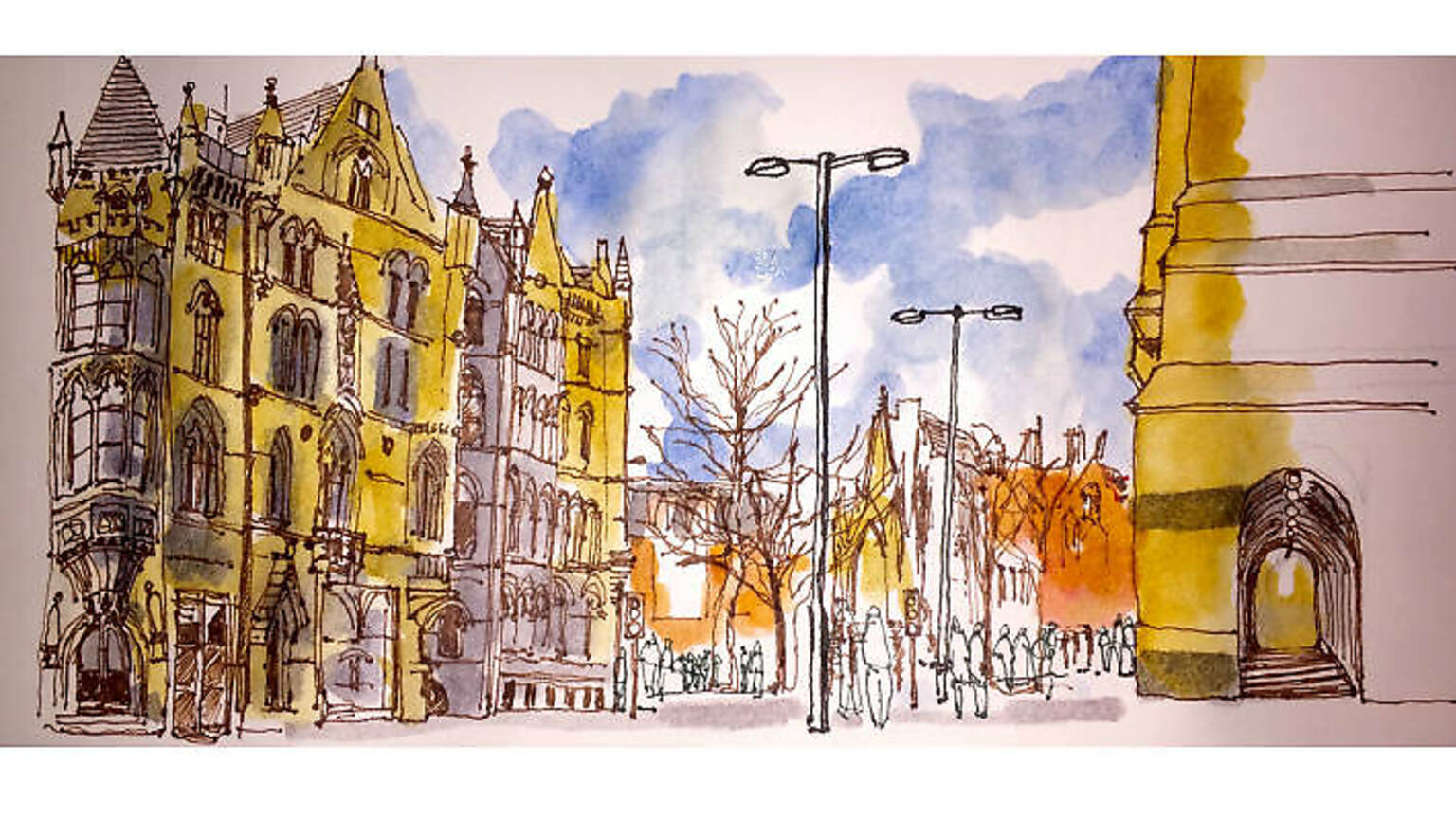 Liz Ackerley's Scribble My Street drawings of Manchester