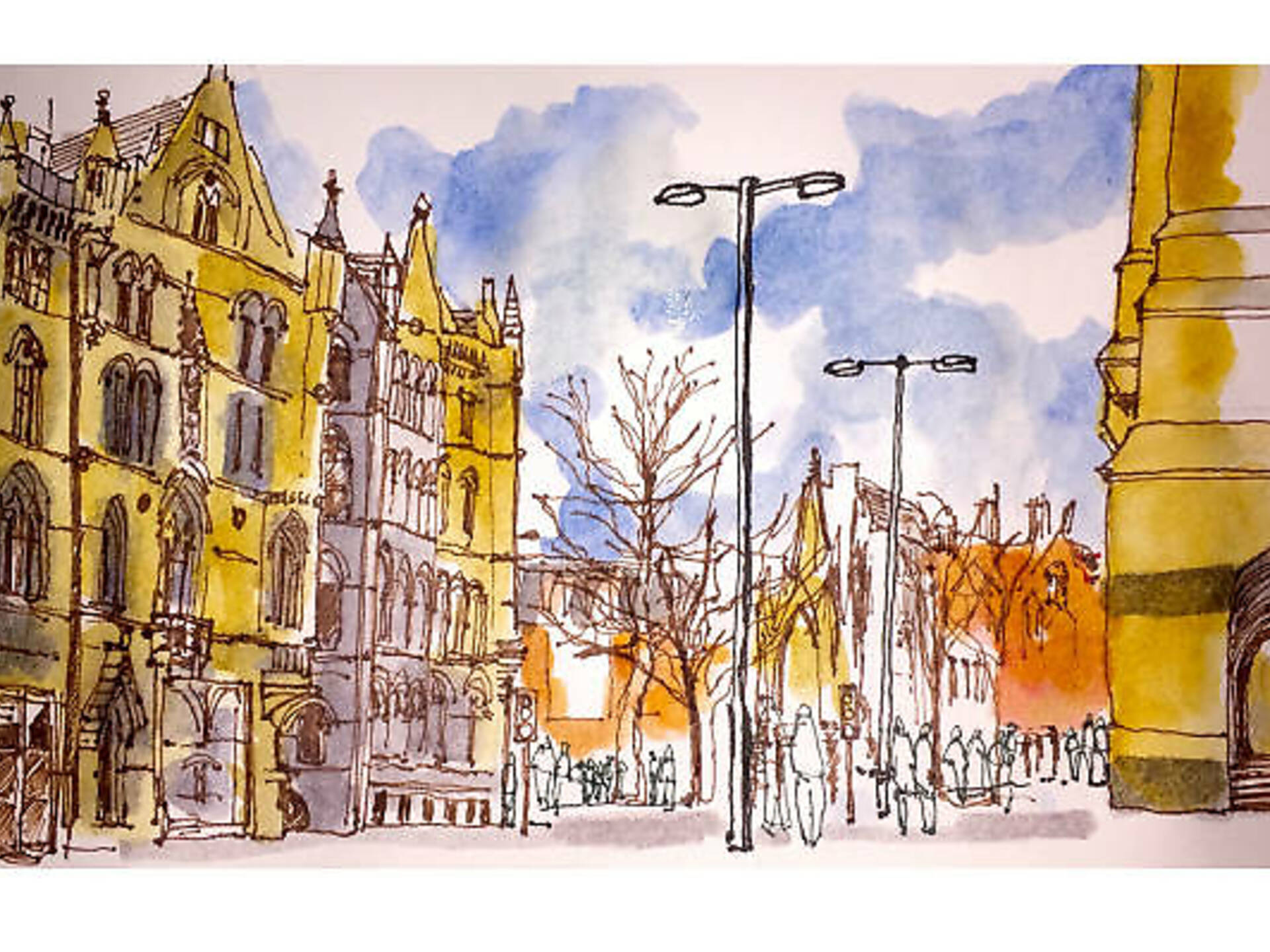 Liz Ackerley's Scribble My Street drawings of Manchester