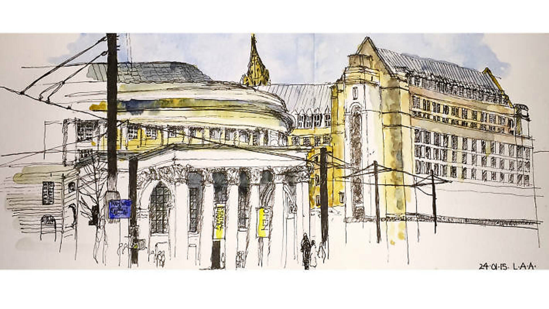 Liz Ackerley's Scribble My Street drawings of Manchester