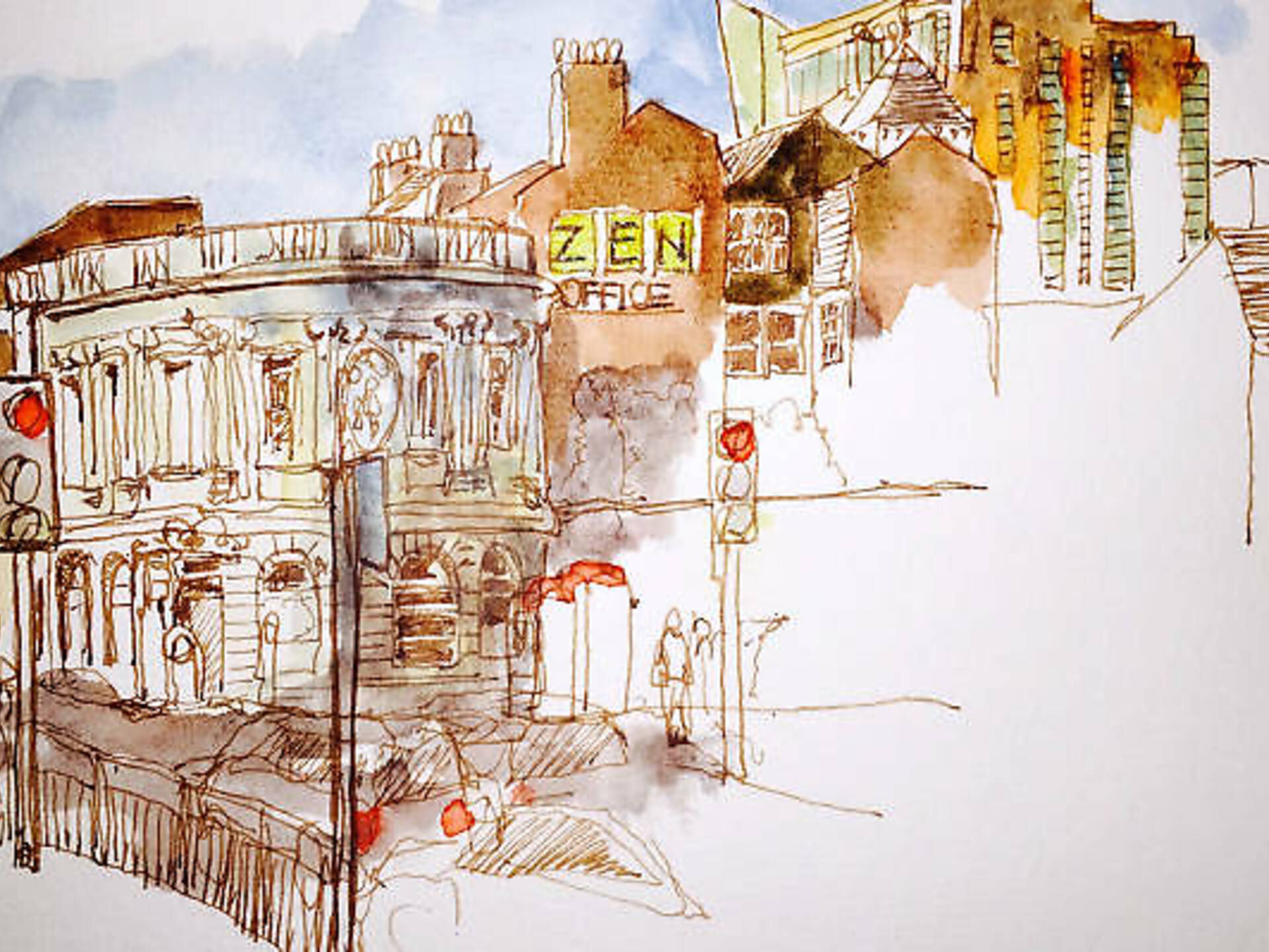 Liz Ackerley's Scribble My Street drawings of Manchester
