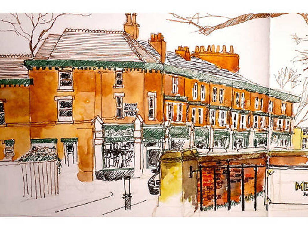 Liz Ackerley's Scribble My Street drawings of Manchester