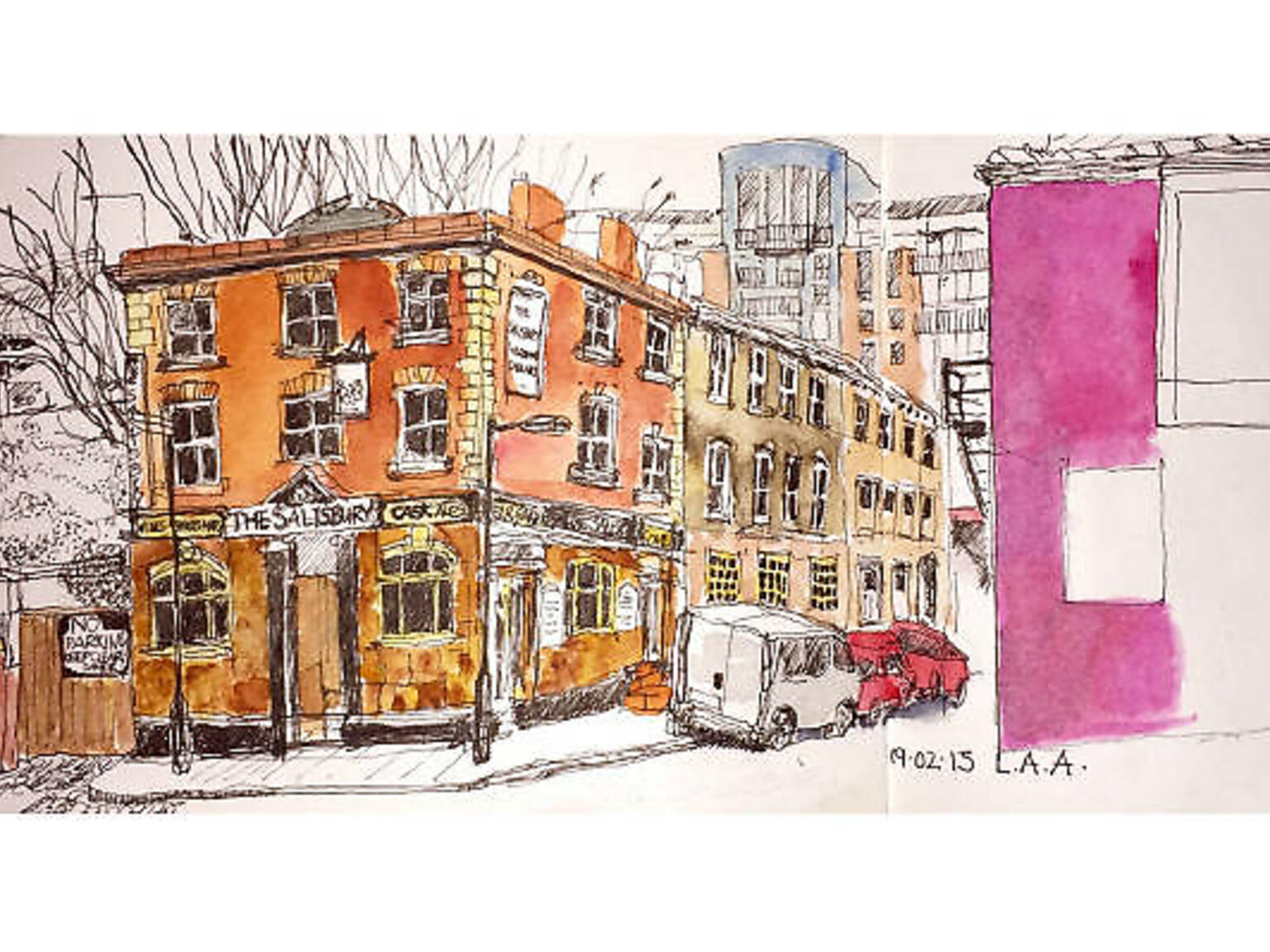 Liz Ackerley's Scribble My Street drawings of Manchester