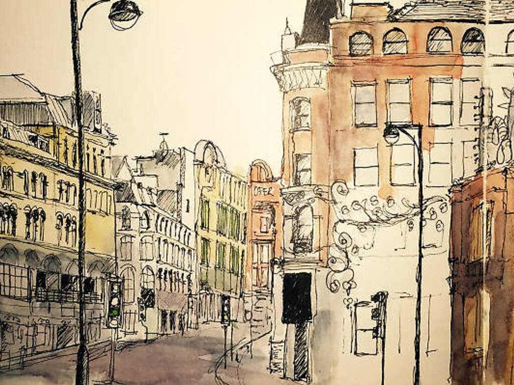 Liz Ackerley's Scribble My Street drawings of Manchester