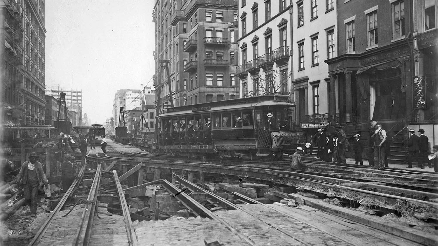Historical photos of NYC's subway cars, trolleys and buses