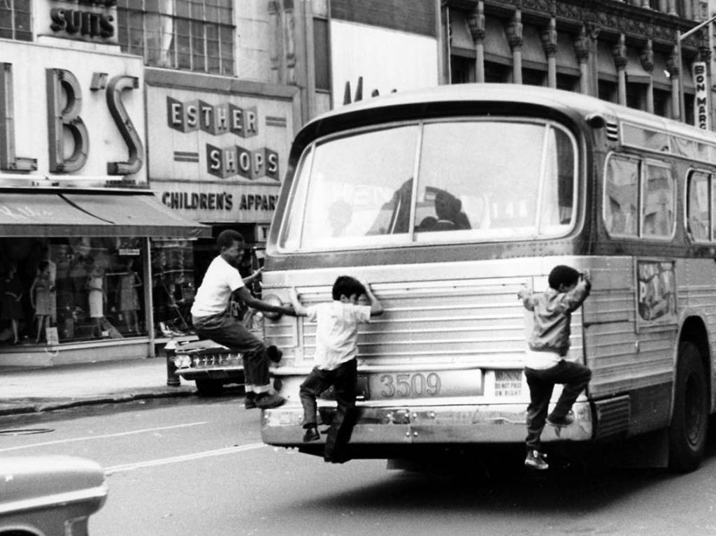 Historical photos of NYC's subway cars, trolleys and buses