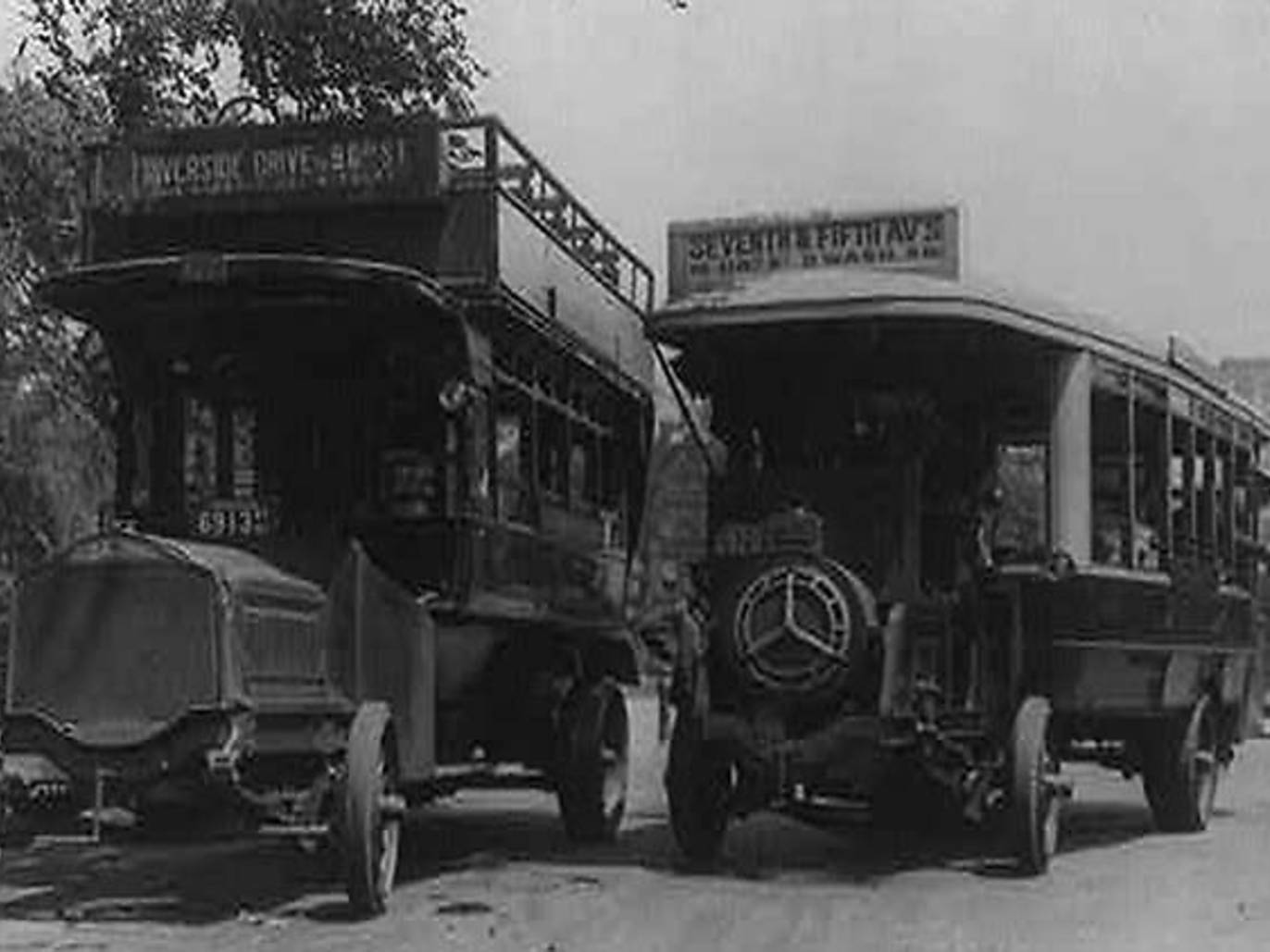 Historical photos of NYC's subway cars, trolleys and buses