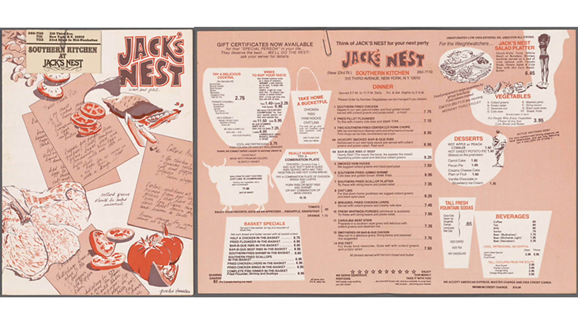 Check out these beautiful vintage menus from New York restaurants