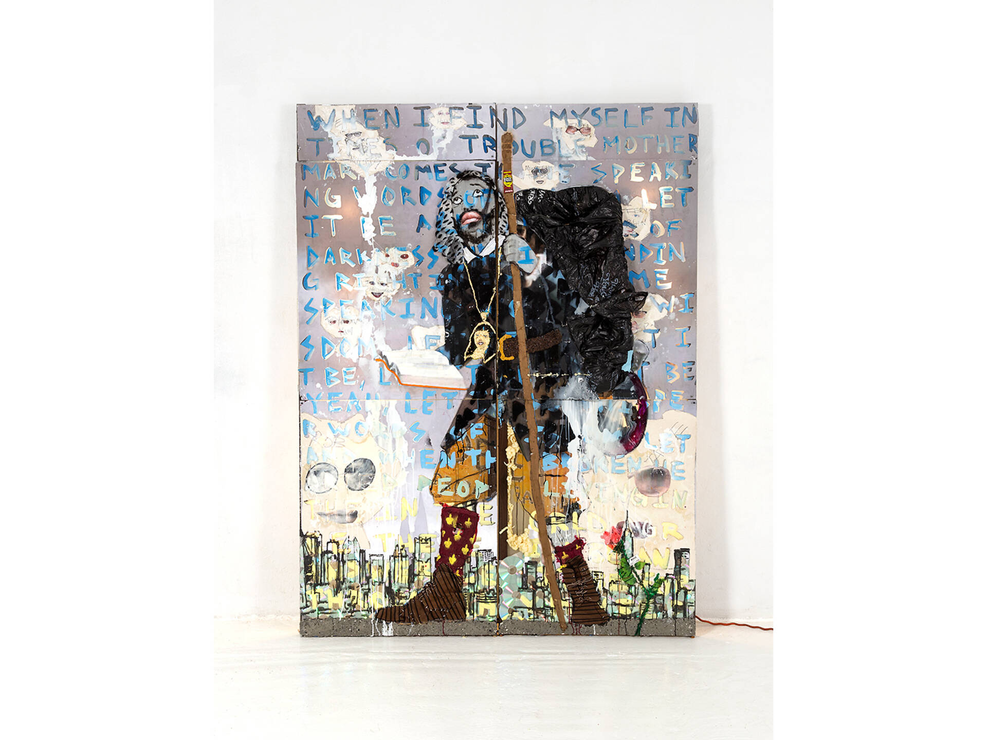 See photos of painter Aaron Fowler's reflective mixed-media works