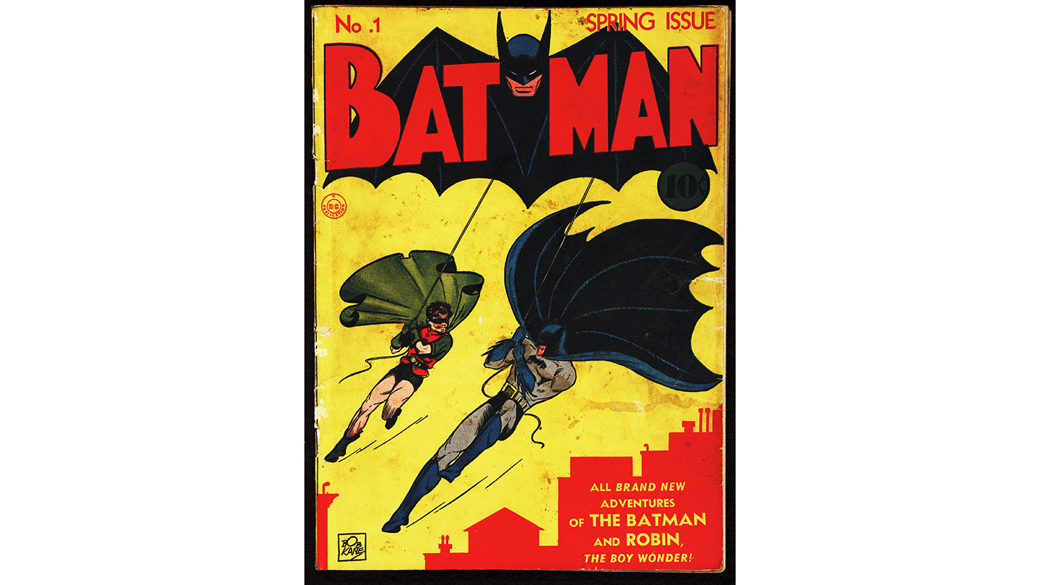 Photos of vintage comic books at the New-York Historical Society
