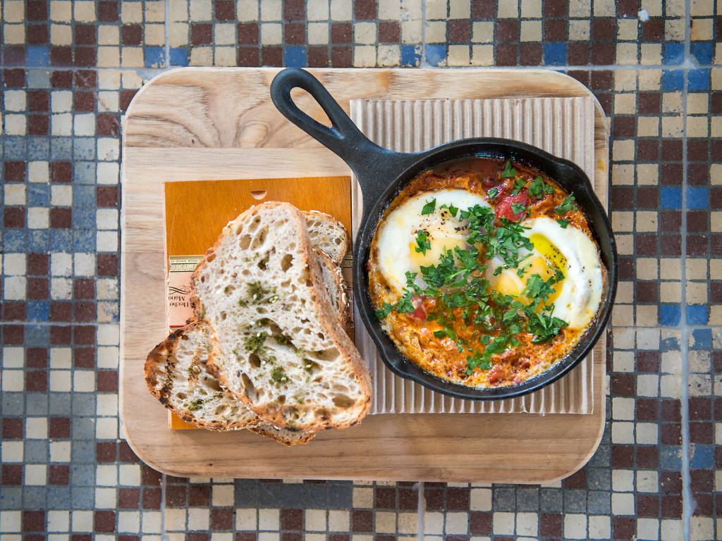 The best breakfast in America includes lots of pancakes and eggs