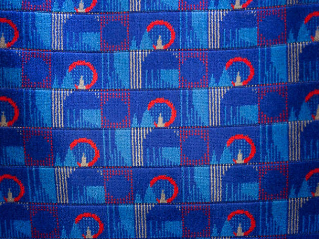 Can you name the four London landmarks in the tube seat pattern?