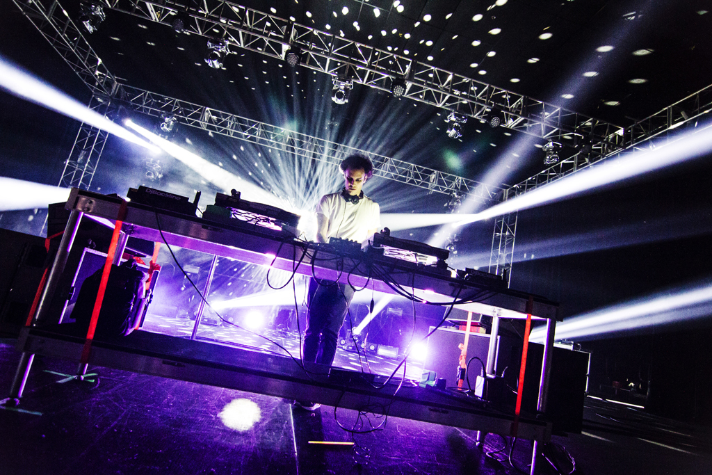 Concert photos of Jamie xx and Four Tet playing at III Points