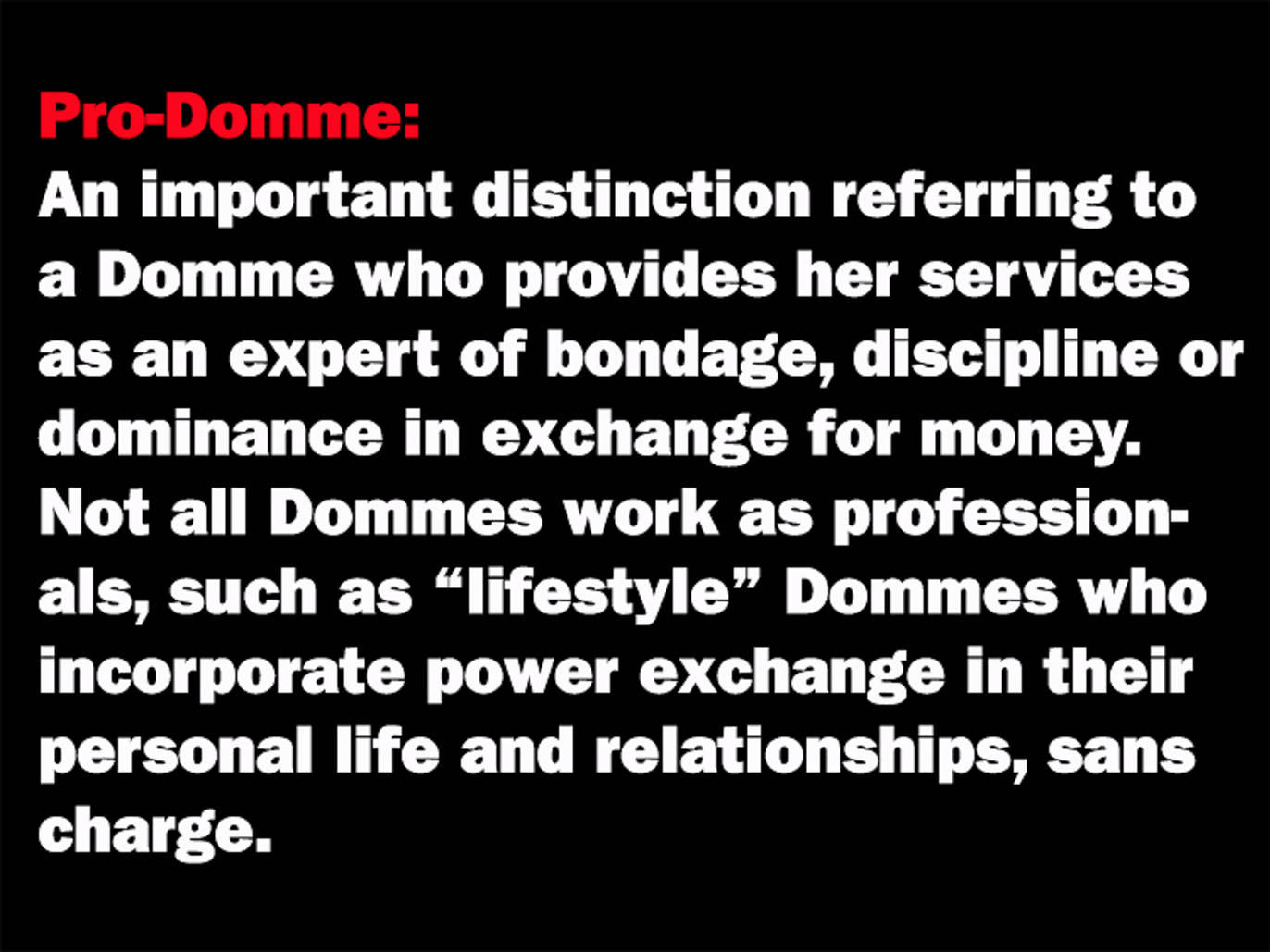 A guide to understanding dominatrix and BDSM lingo
