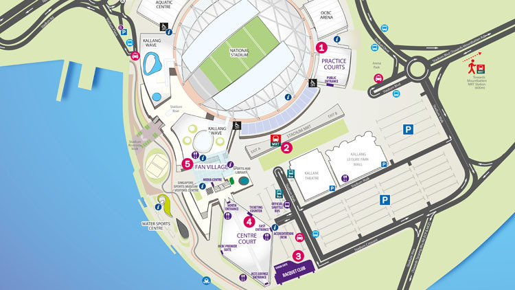 Map and directions to WTA Finals Singapore