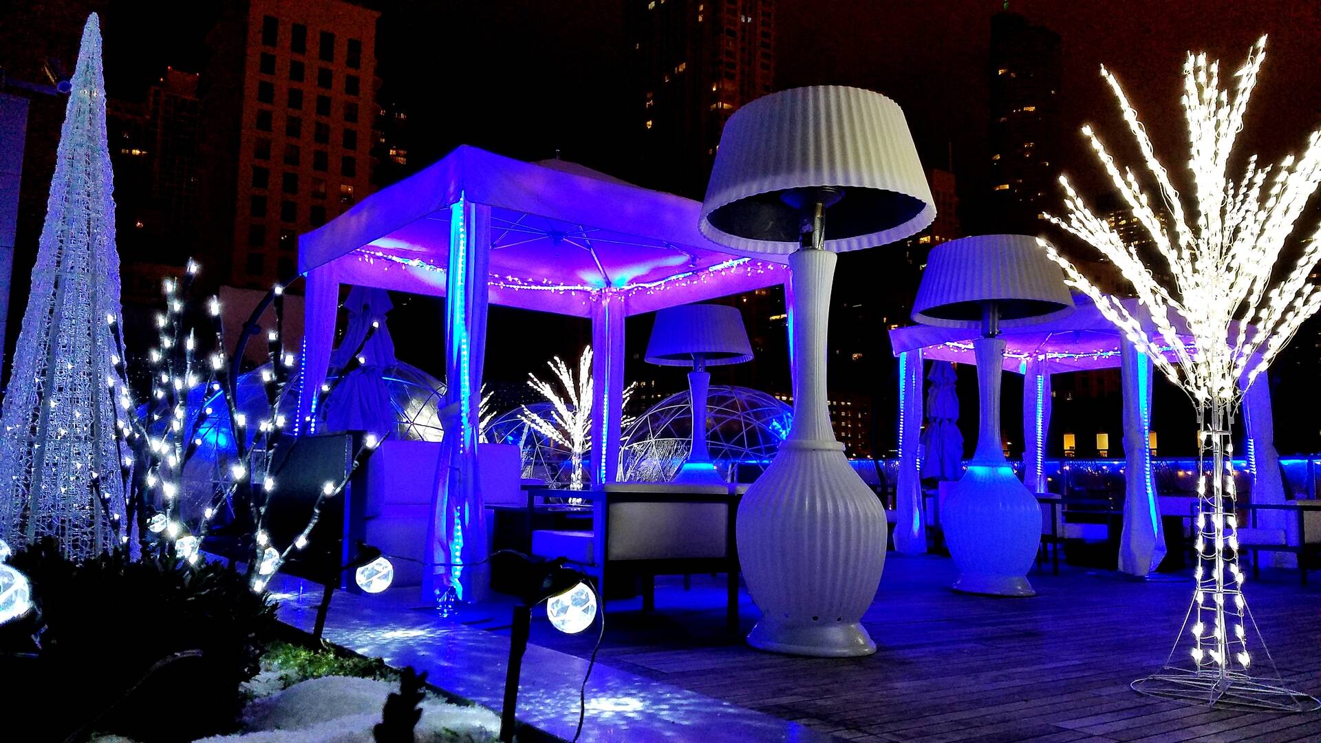 Chicago bars decorated for the holiday season