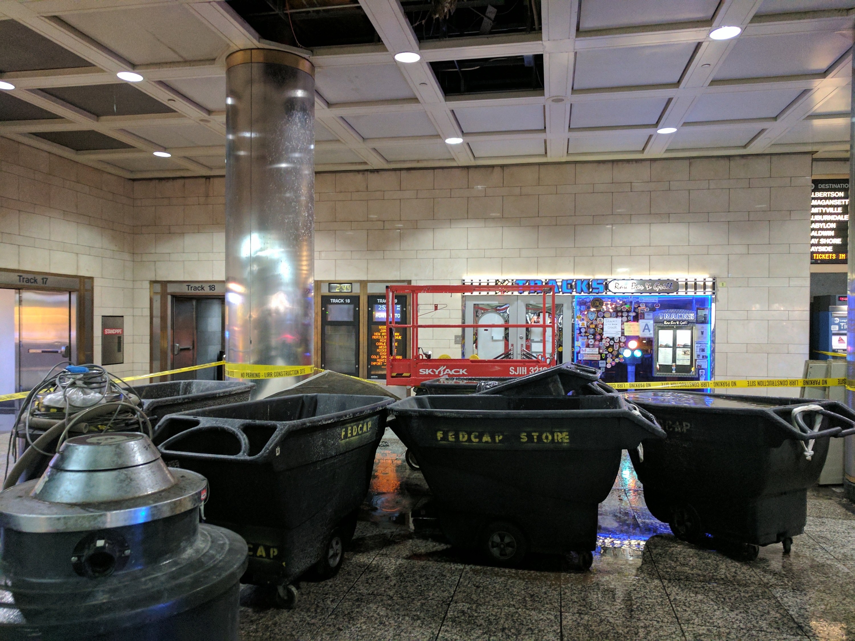 Poop water has been raining from the ceiling at Penn Station all day