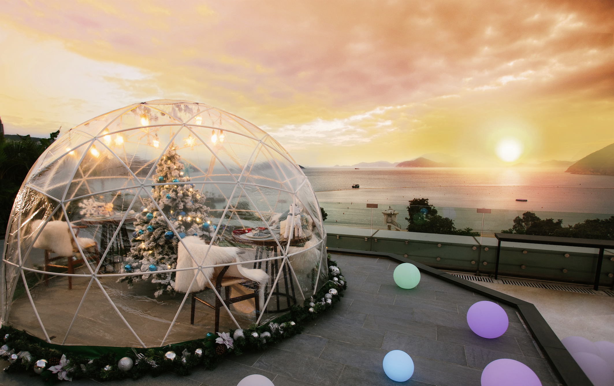 You can now dine inside a see-through igloo by Repulse Bay beach