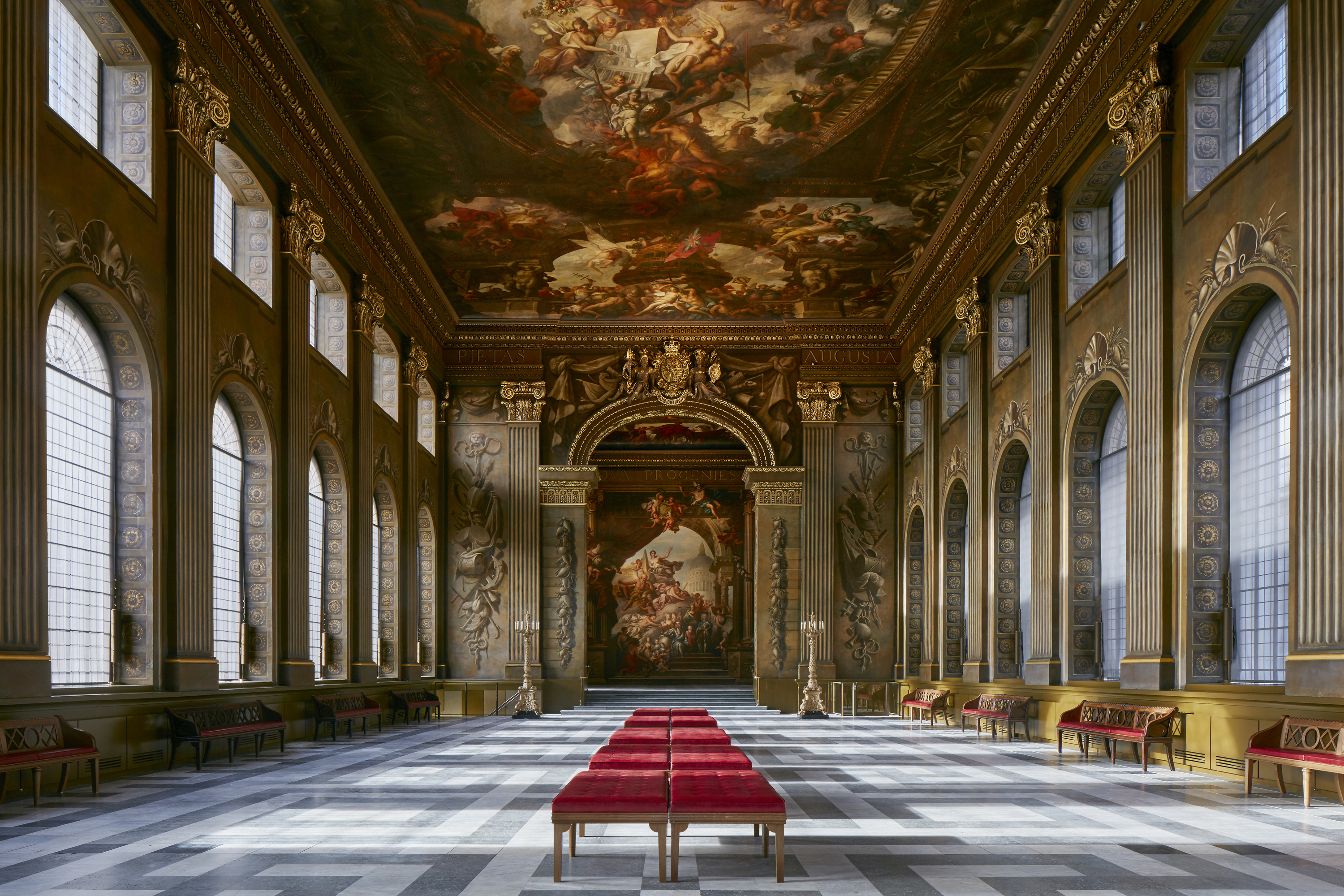 The Painted Hall (called ‘the Sistine Chapel of the UK’) in Greenwich ...