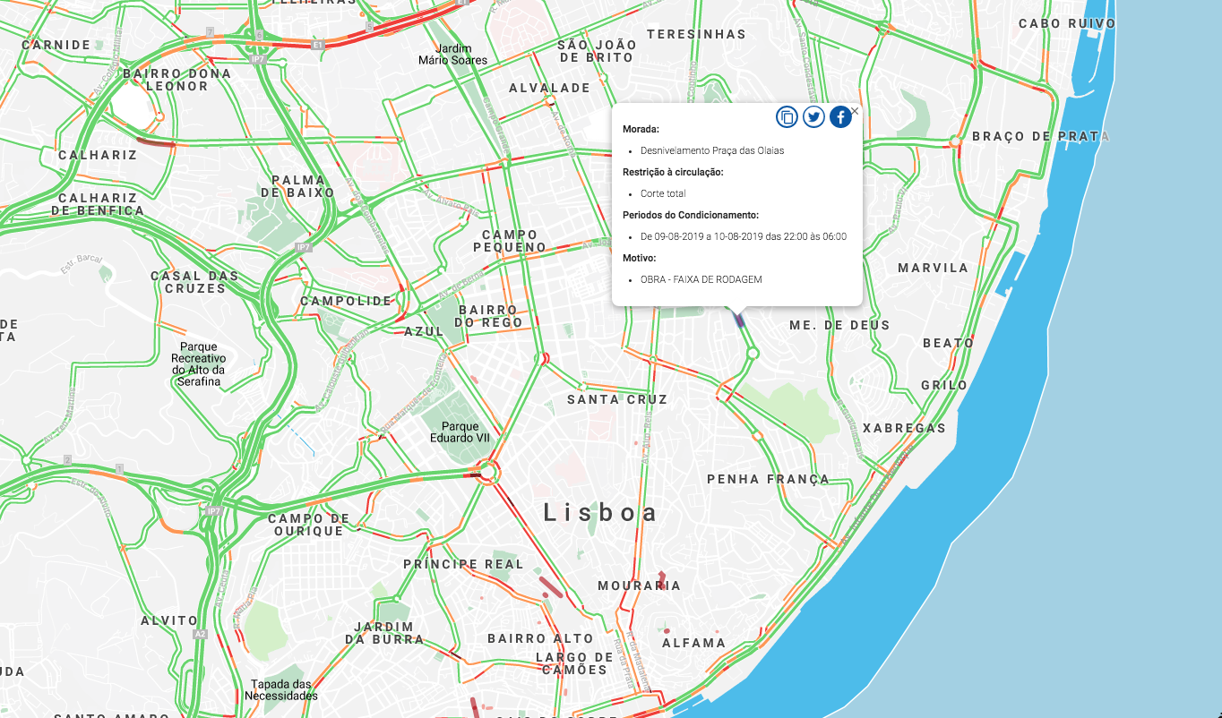 Trânsito em Lisboa: as ruas cortadas pelas obras em Agosto