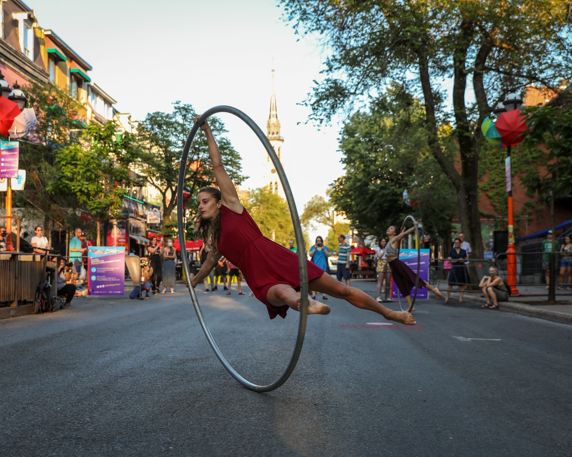 Quartier des Spectacles is Now a Huge Art-Covered Terrasse with Circus Acts
