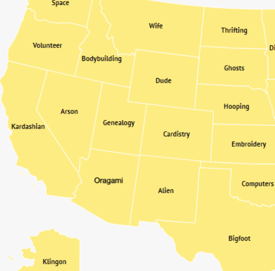 This map highlights the weirdest things people put on their resumes in ...