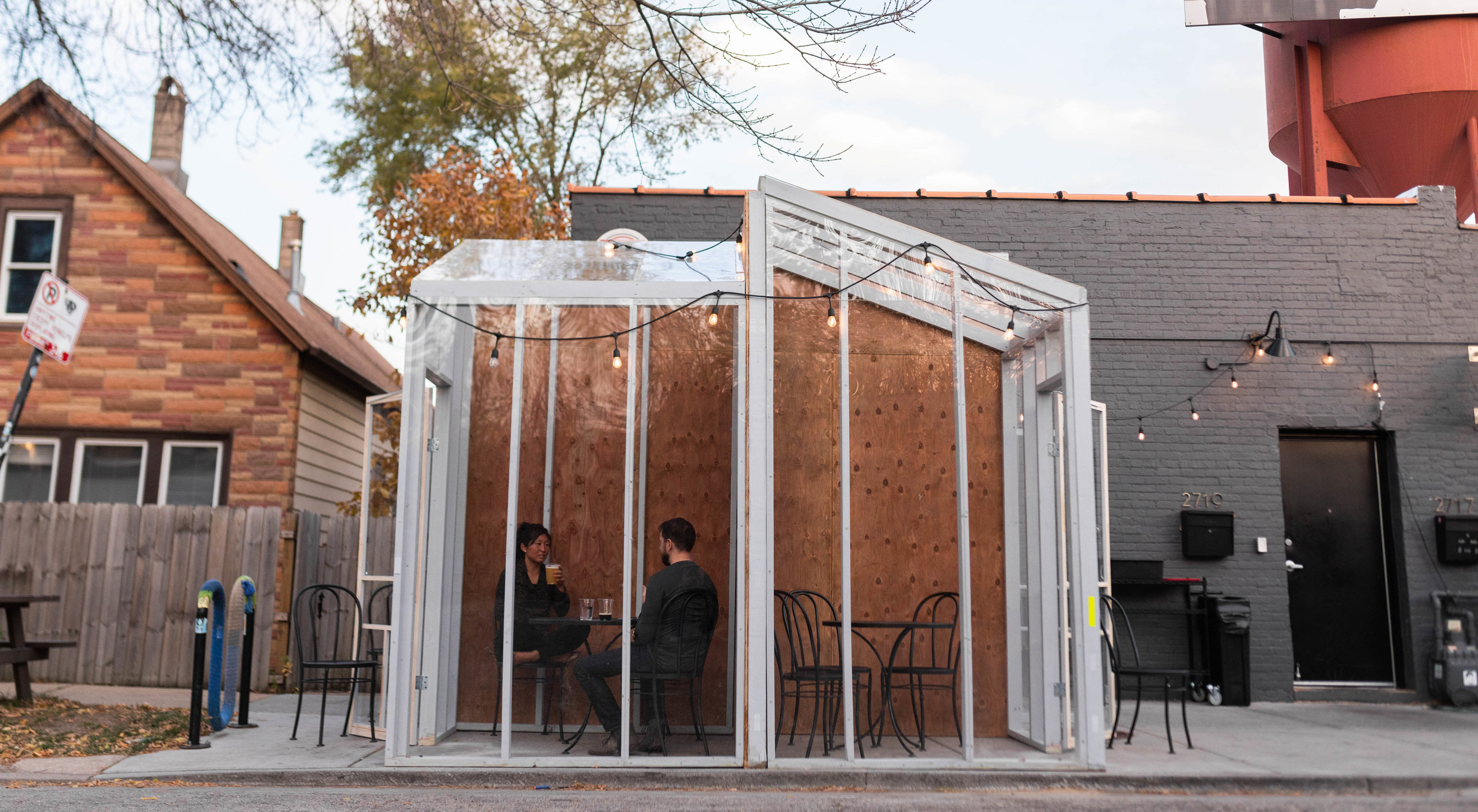 Get cozy inside Maplewood Brewery's outdoor lounge pods