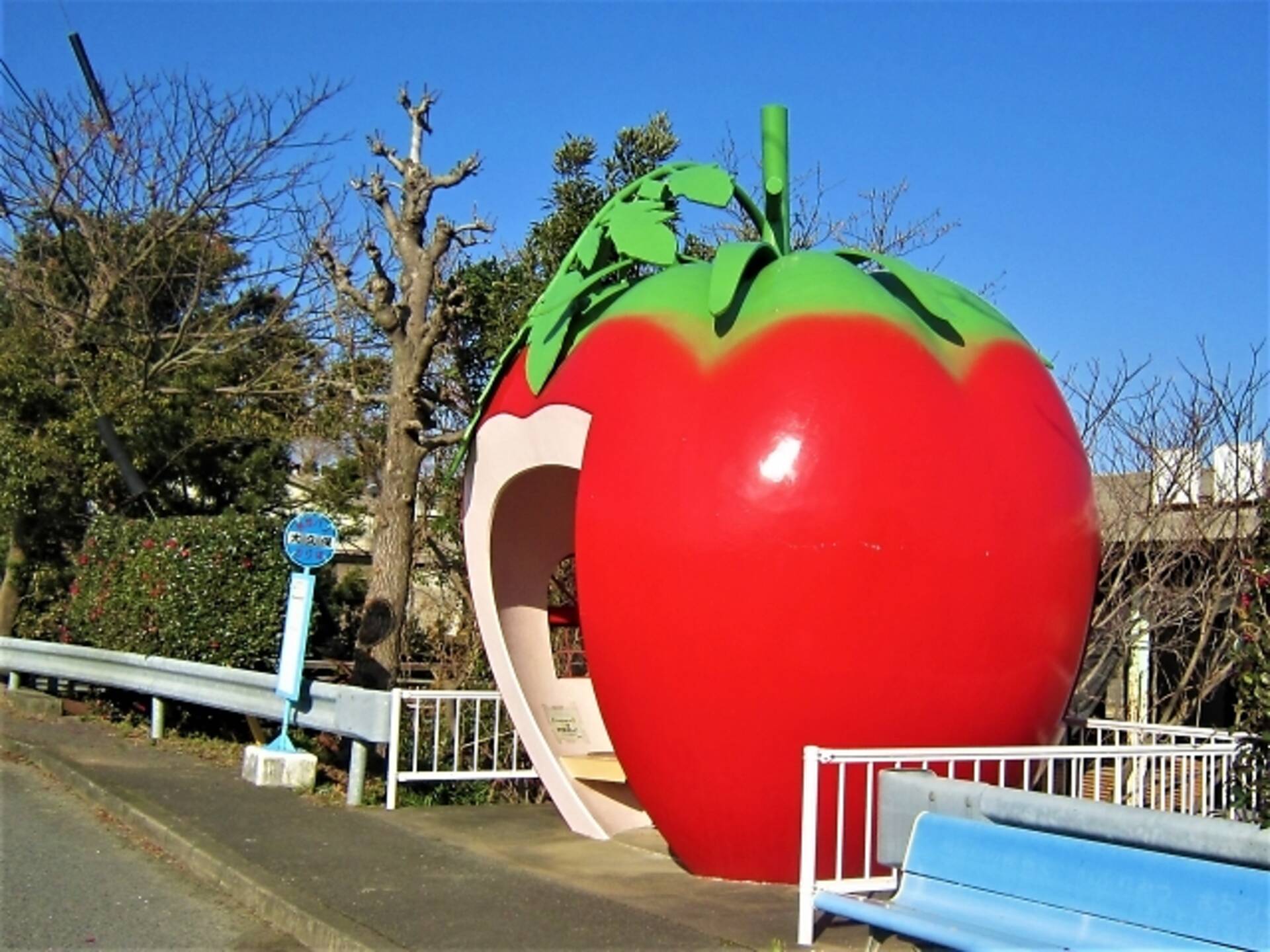 The adorable fruit-shaped bus stops of Nagasaki, Japan
