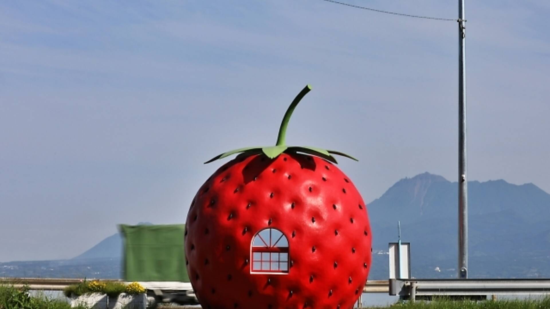 The adorable fruit-shaped bus stops of Nagasaki, Japan