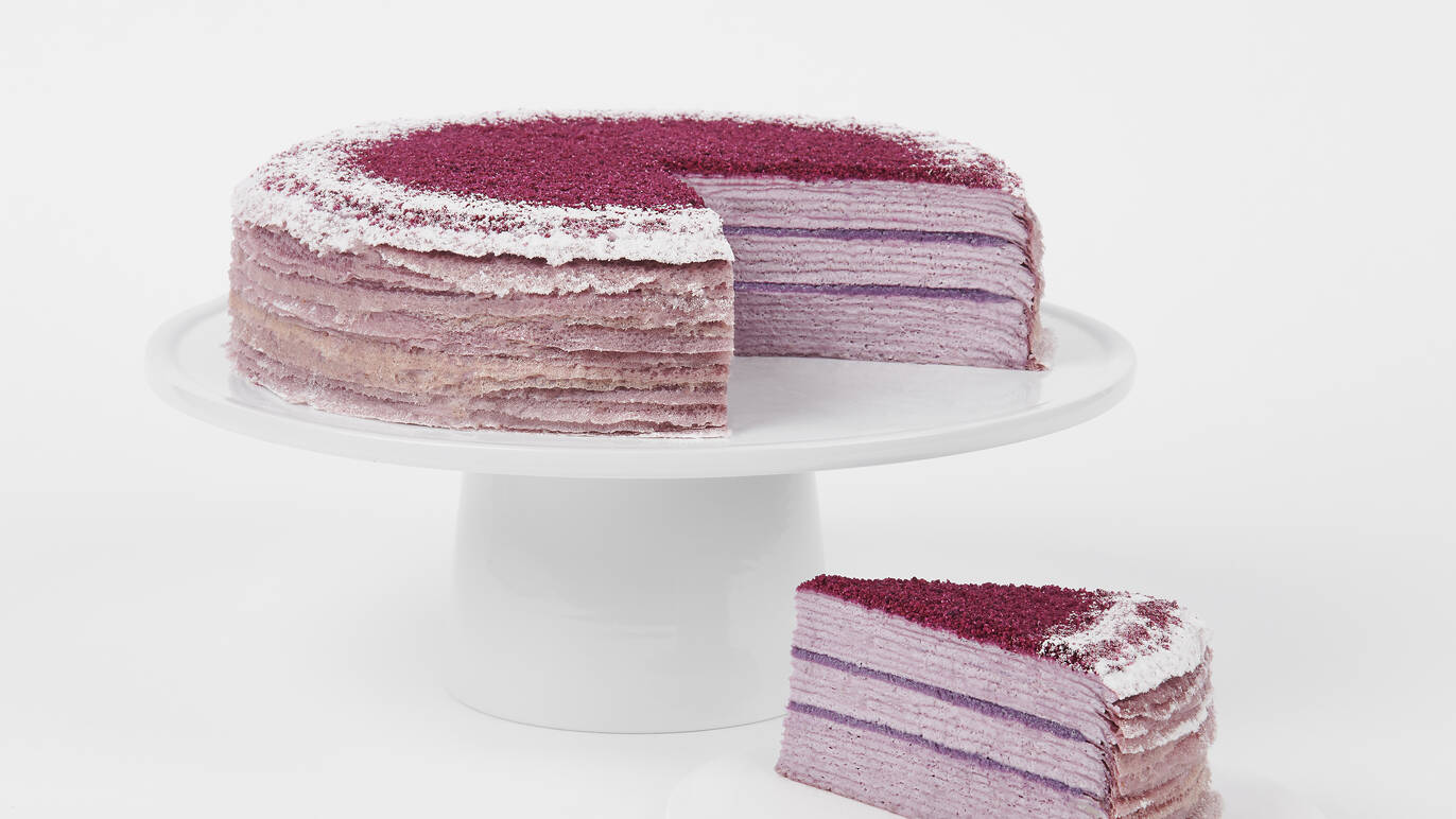 Eat this purple Ube cake by Lady M in honor of Filipino Heritage Month