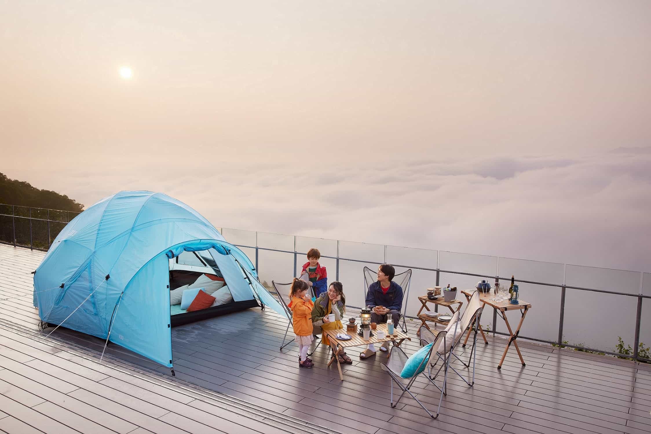 You can now camp above the clouds at Unkai Terrace in Hokkaido