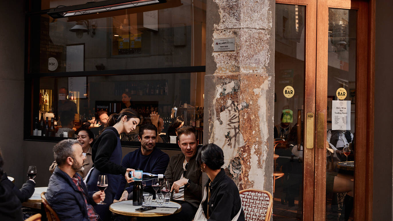 Kirk's Wine Bar in Melbourne on Hardware Lane
