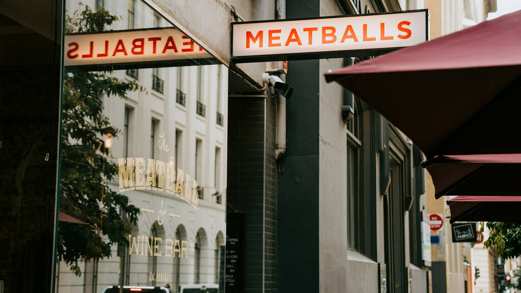 The Meatball and Wine Bar serves Italian food and wine on Flinders Lane