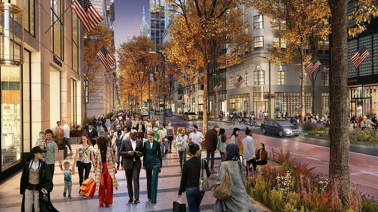 ニューヨーク5番街が「歩行者中心」の大通りに