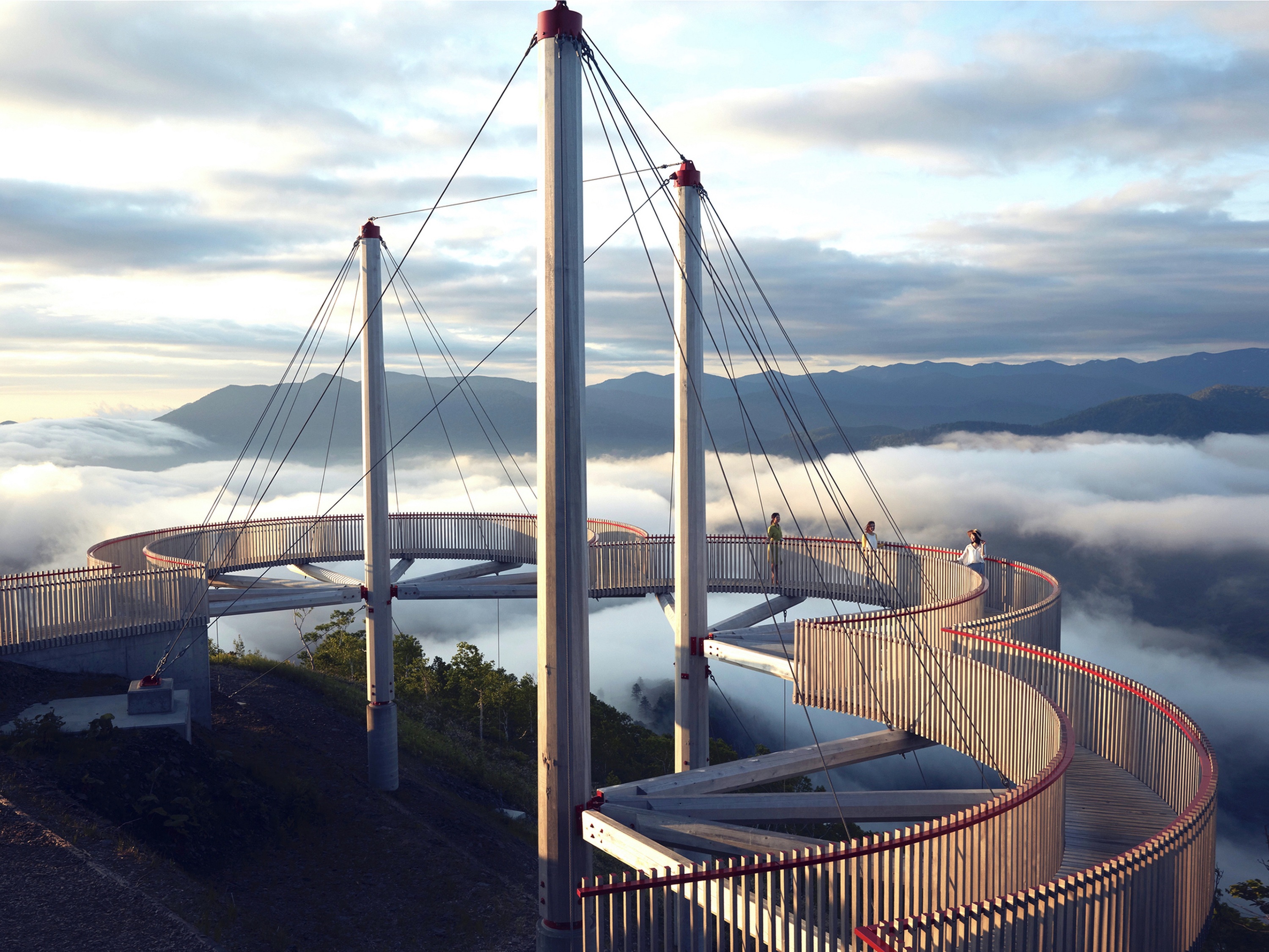 Mountaintop Unkai Terrace in Hokkaido opens out to a sea of clouds