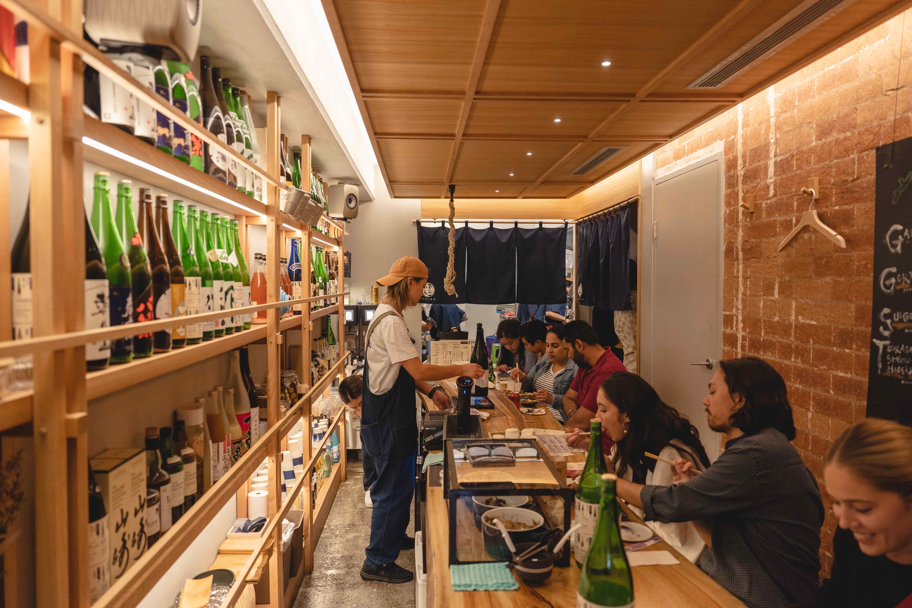 Nomidokoro Indigo in Darlinghurst is a tiny sake and snack bar