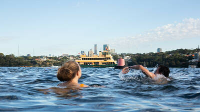 Marrinawi Cove swimming at Barangaroo in Sydney's CBD