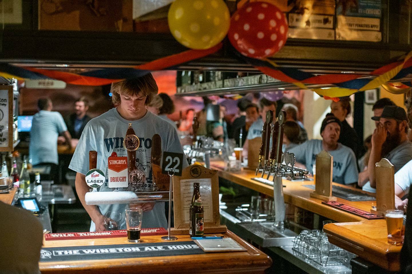 The Winston boasts a huge selection of beers on tap and a burger menu ...