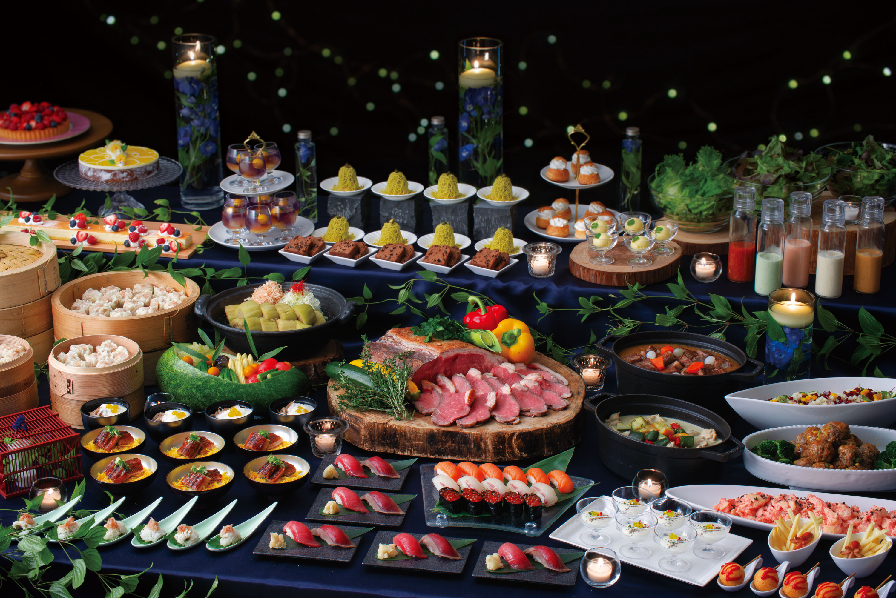 Hotel Chinzanso Tokyo has a dinner buffet accompanied by fireflies