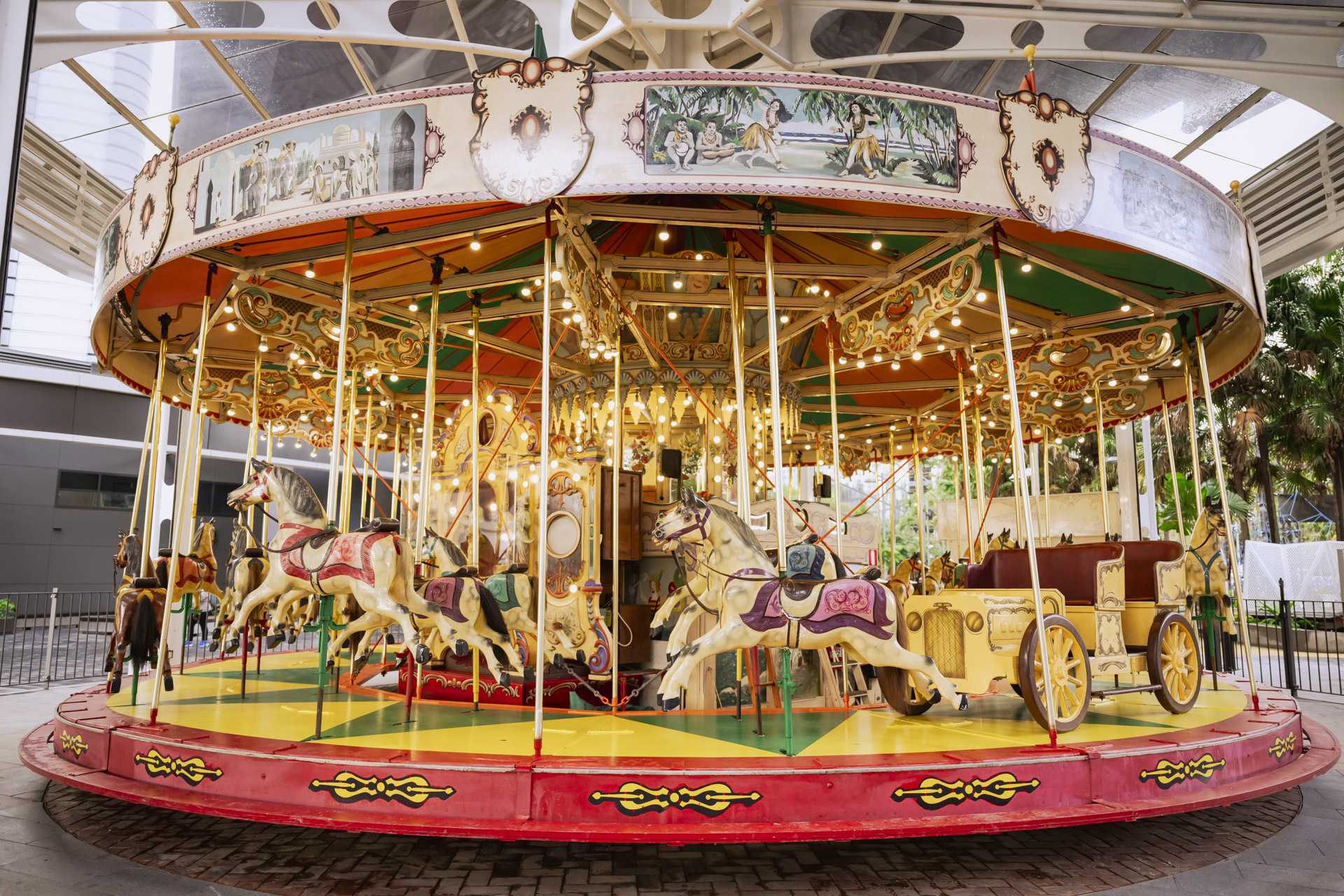 Darling Harbour's vintage fairground carousel has reopened