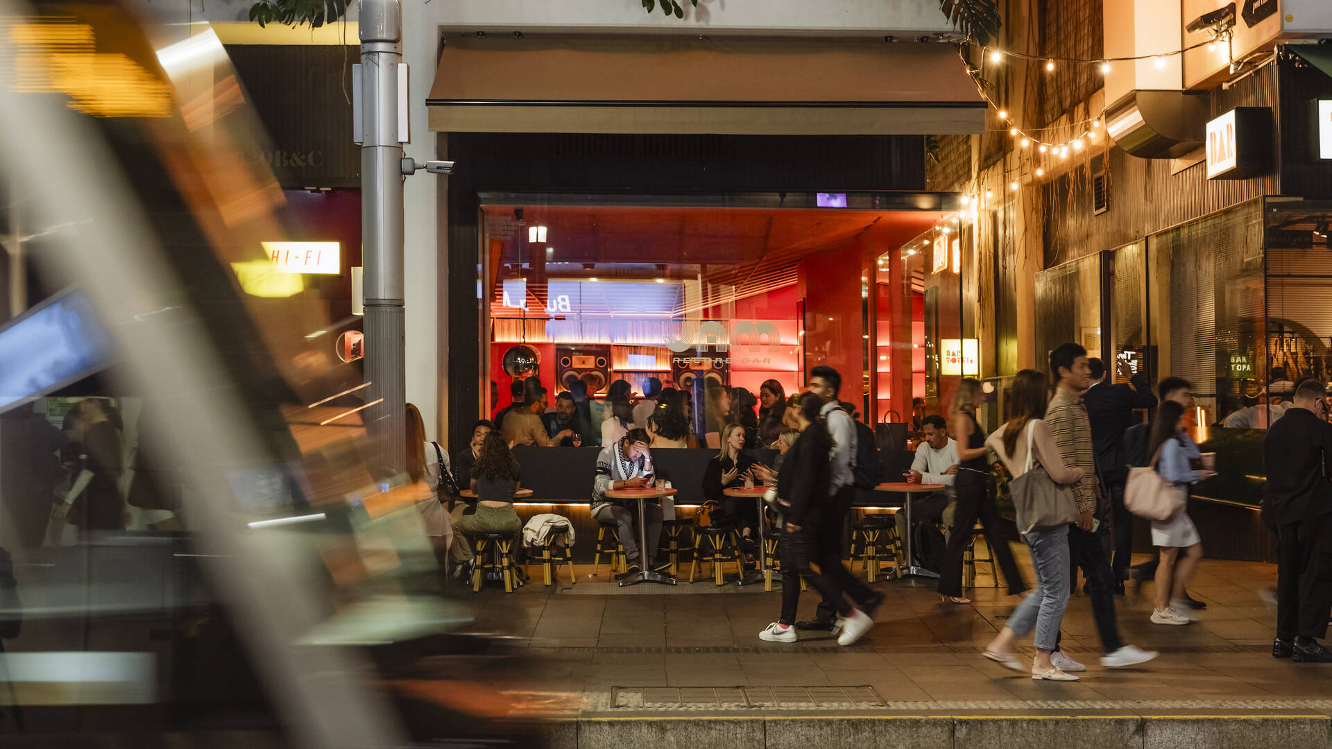 Jam Bar is George St's peach-coloured Tokyo-inspired record bar