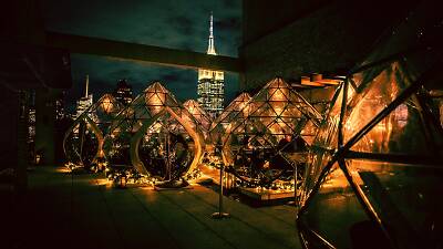 Somewhere Nowhere invites you to dine inside its teardrop igloos